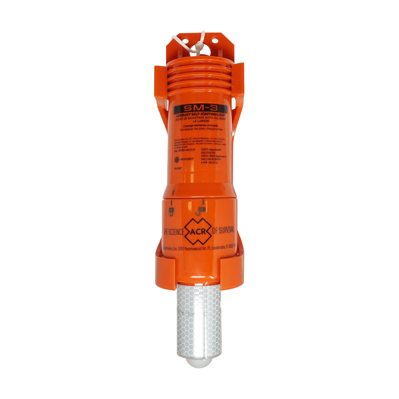 SM-3 LED Buoyant marker light, MED/ USCG/SOLAS approved (2 lithium AA ...